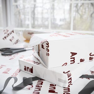 Custom Wedding Gift Wrap, Wedding Wrapping Paper, Bride and Groom Names ...