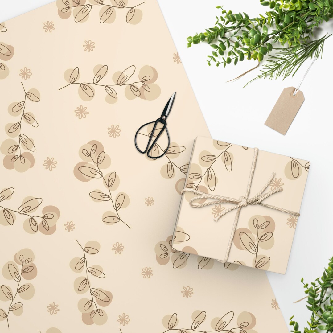 Minimalist Floral Wrapping Paper Floral Wedding Gift Wrap - Etsy