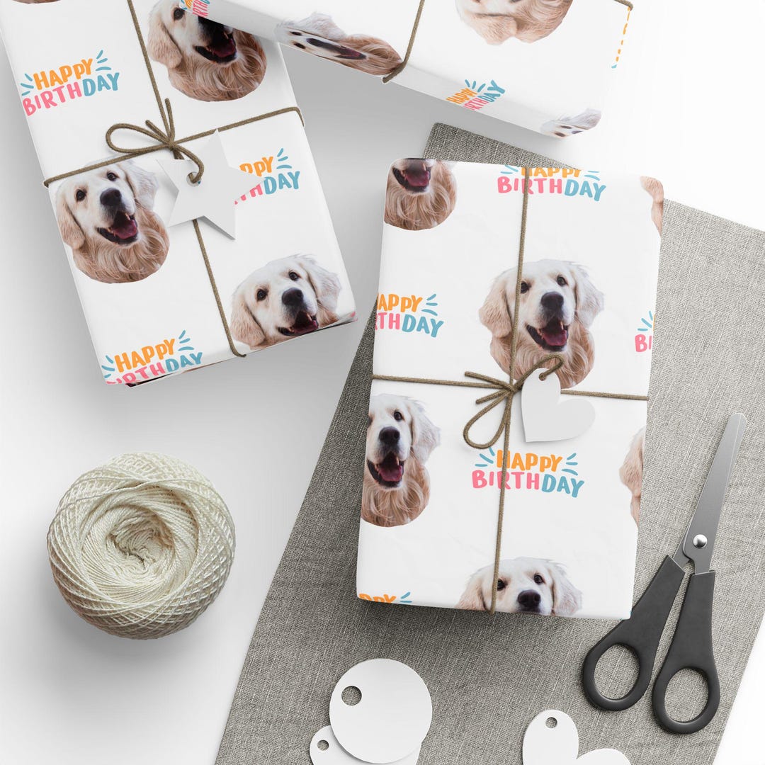 Pet Birthday Wrapping Papers, Customized Gift Wrap for Pet Lovers ...