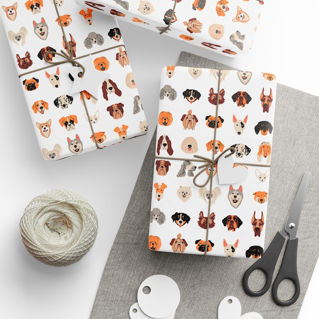 Dog Breeds Gift Wrap, Dog Lovers Wrapping Paper - Etsy
