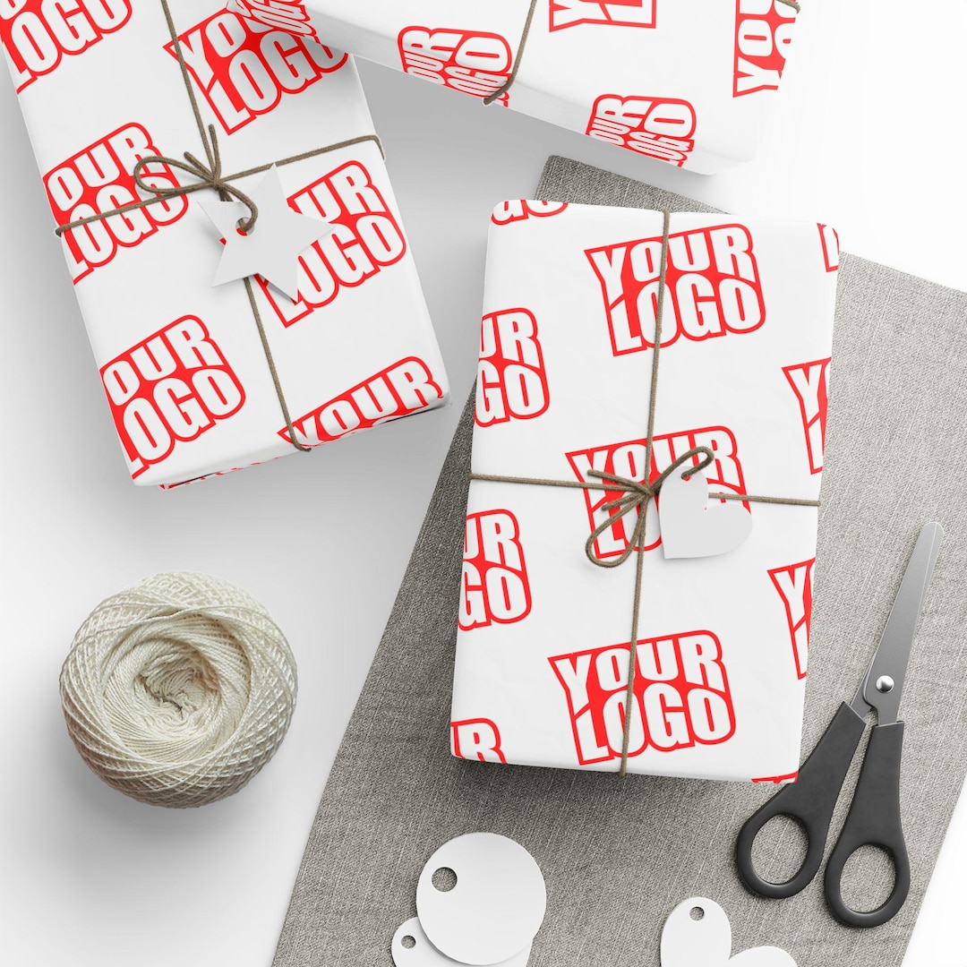 Custom Logo Gift Wrap, Personalized Branding, Corporate Gift Wrap, Logo ...