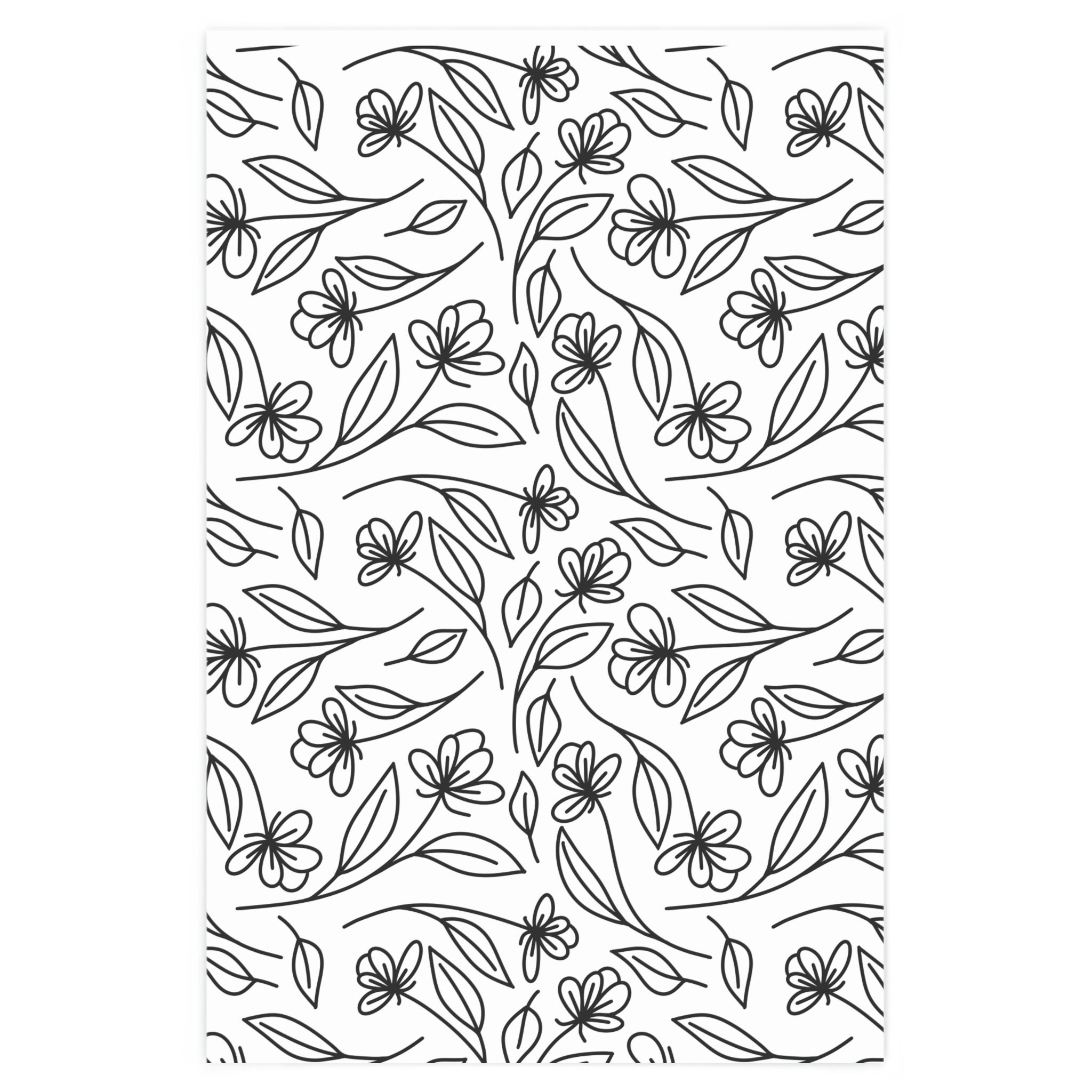 Colouring Gift Wrap, Floral Gift Wrap, Colouring Wrapping Paper, Kids ...