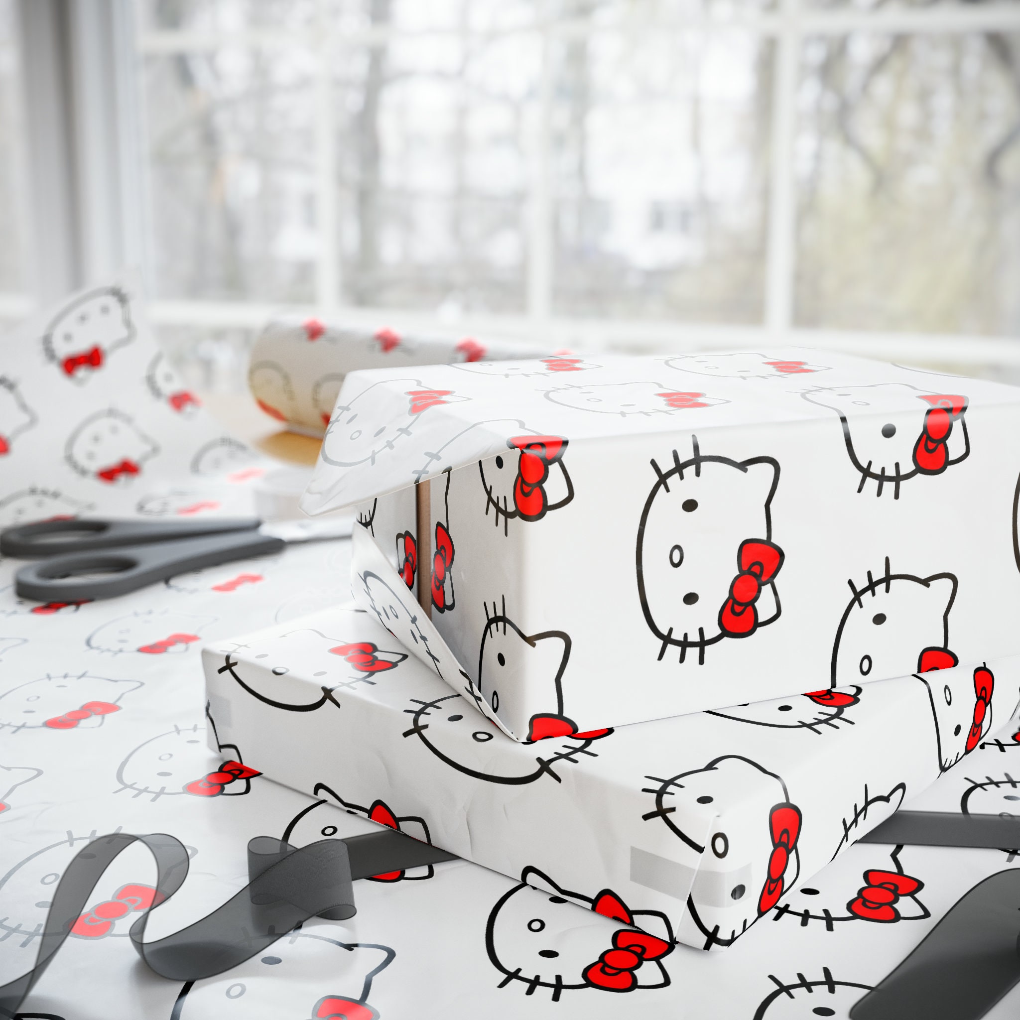 Hello Kitty Wrapping Paper Roll, Birthday Gift Wrap, Hello Kitty Gift ...