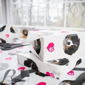 Cute Doggie Photo Gift Wrap, Custom Pet Photo Gift Wrap, Wrapping Paper ...