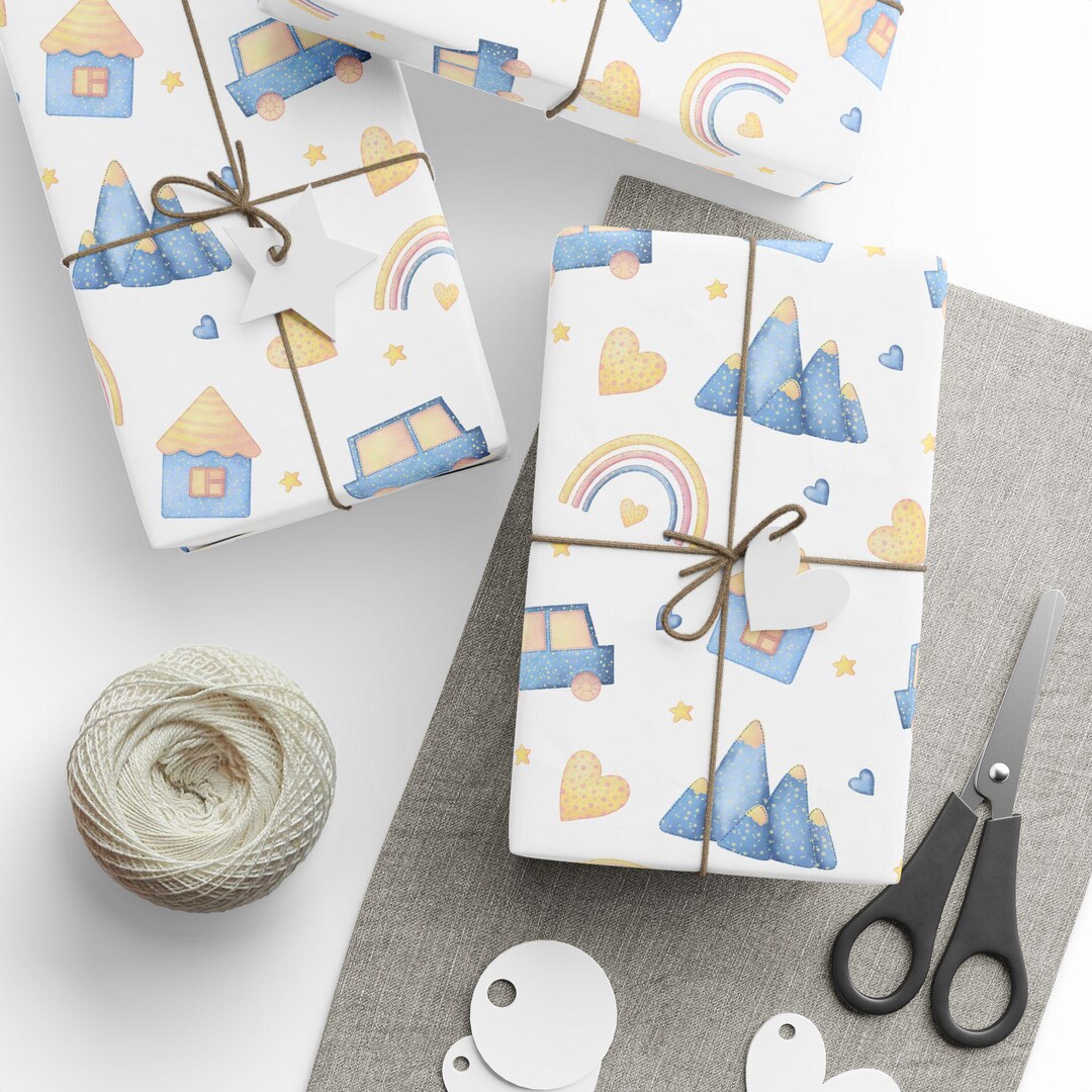 Baby Shower Gift Wrap, Rainbow Gift Wrap, Baby Gift Wrap, Wrapping ...