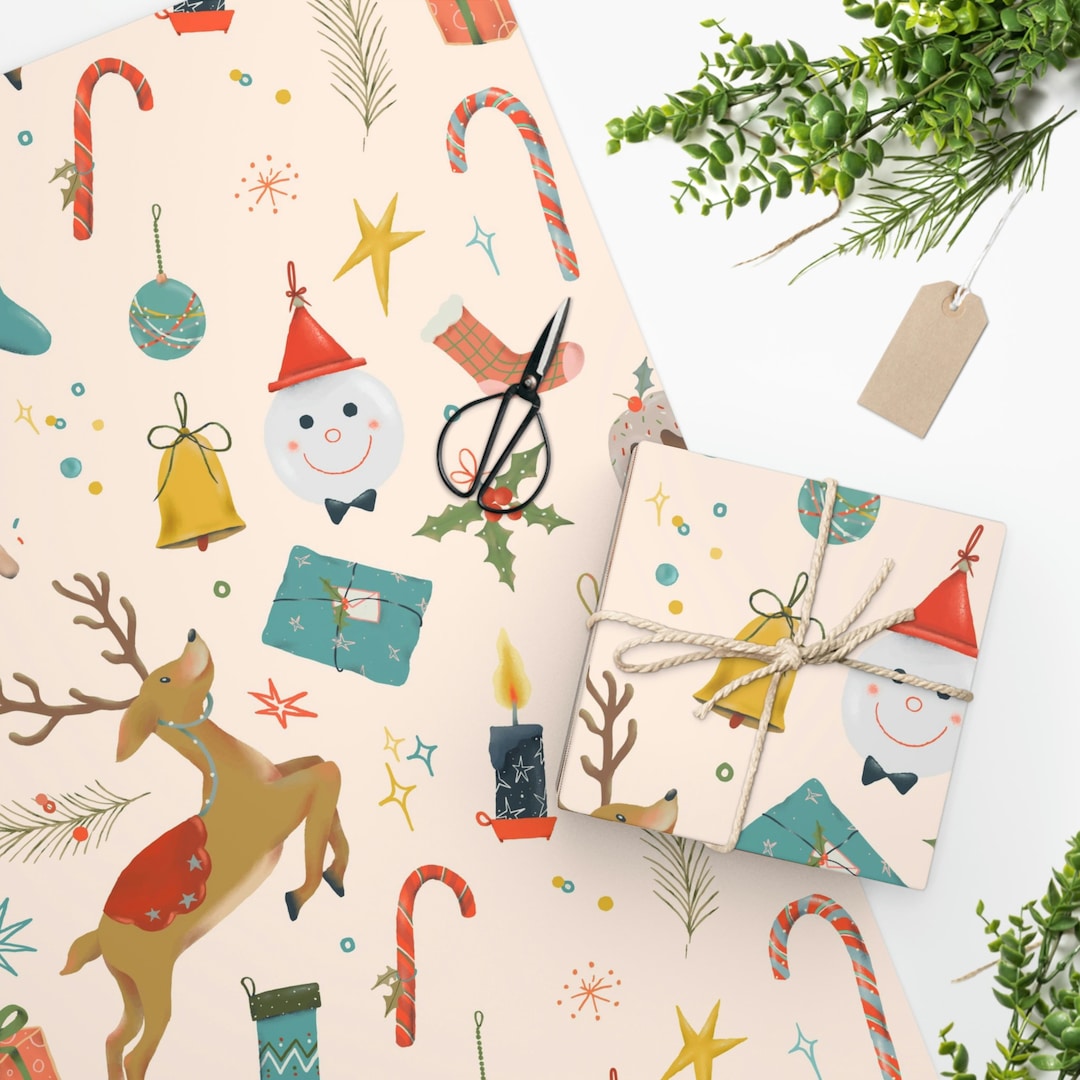 Christmas Wrapping Paper Roll, Christmas Gift Wrap, Christmas Wrapping ...