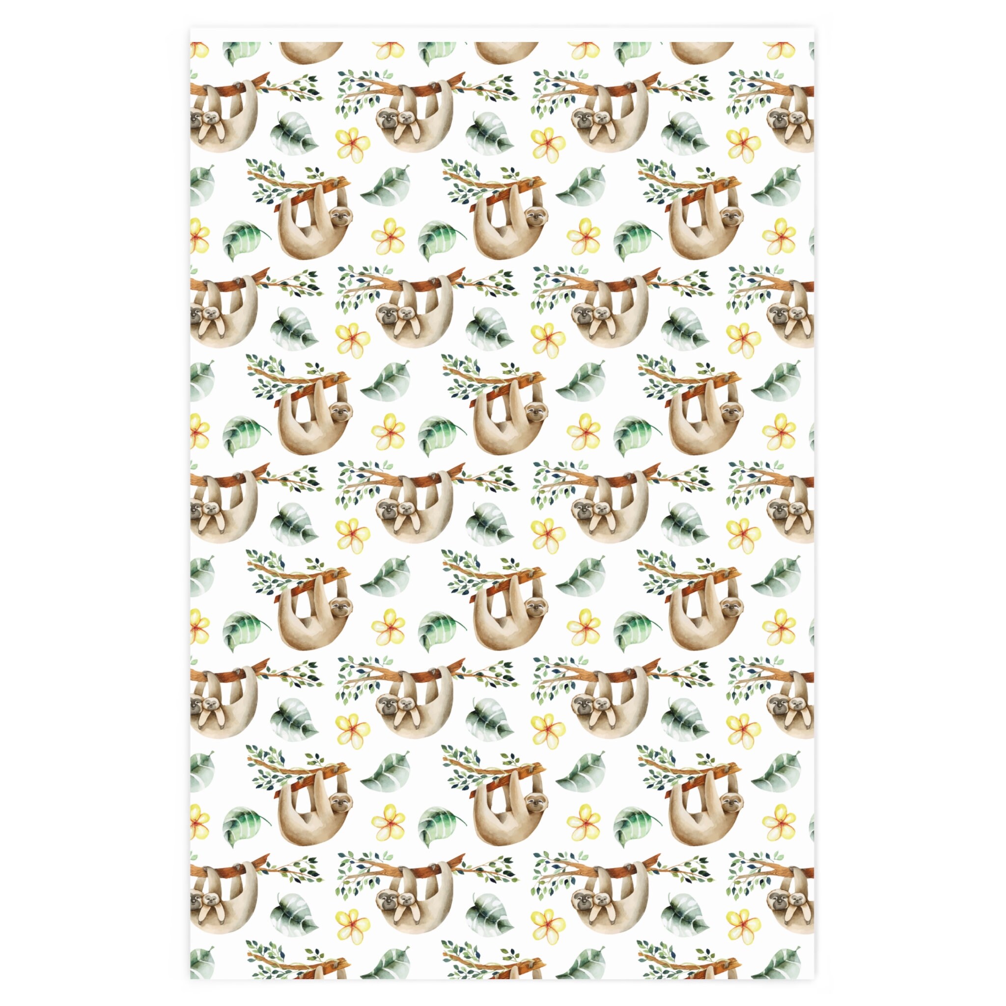 Cute Sloth Wrapping Paper, Sloth Gift Wrap, Baby Sloth Gift Wrap ...