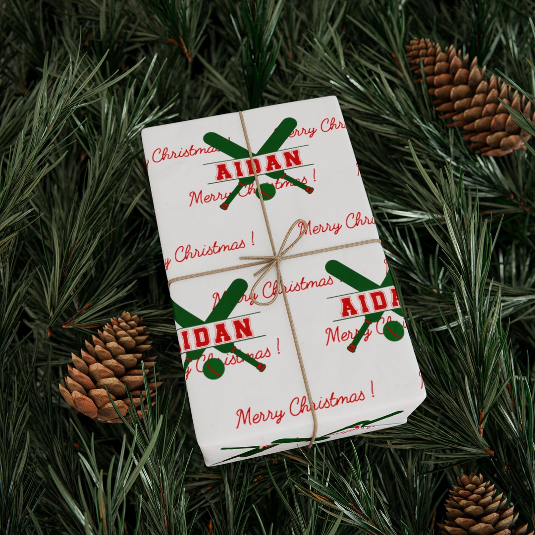 Personalized Christmas Gift Wrap, Cricket Monogram Christmas Gift Wrap ...