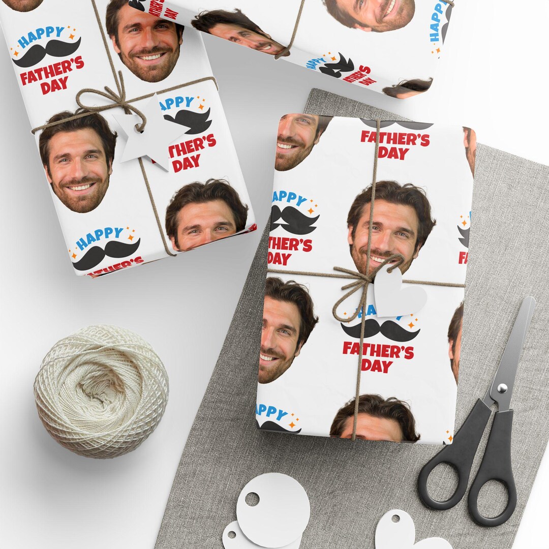 Custom Dad Photo Wrapping Paper, Dad Gift Wrap, Fathers Day Wrapping ...