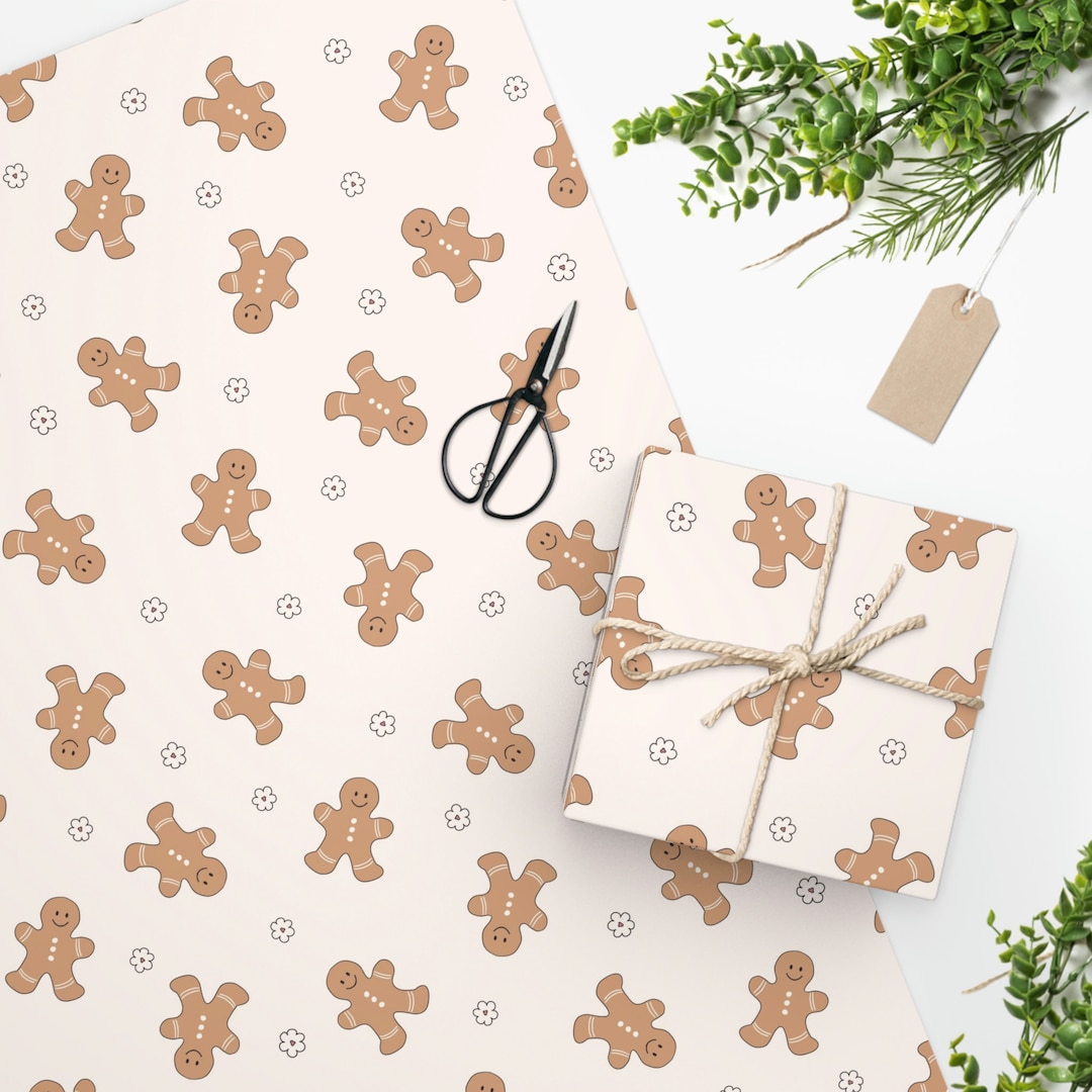 Christmas Gingerbread Wrapping Paper Roll, Christmas Gift Wrap ...