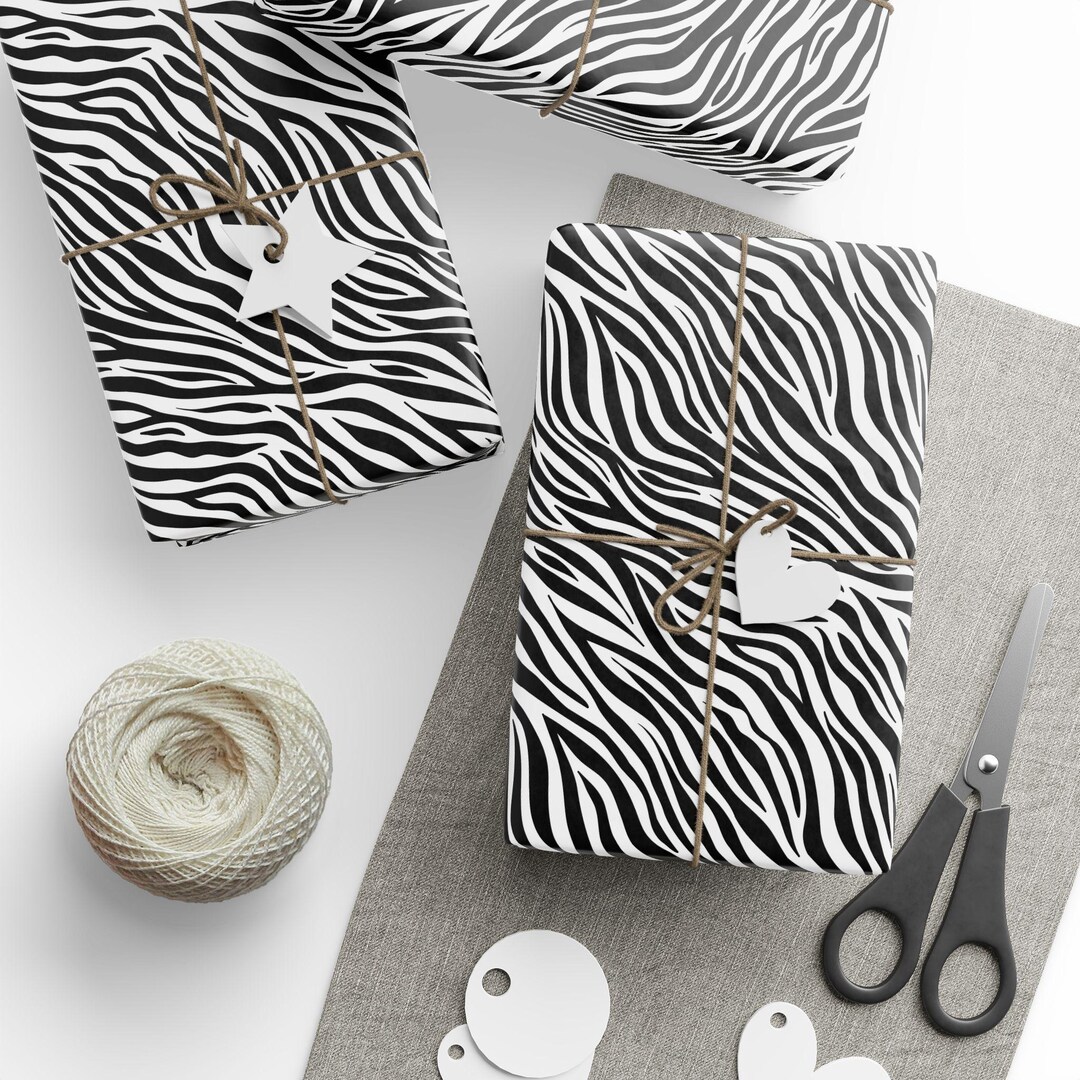 Zebra Print Gift Wrap, Animal Print Gift Wrap, Animal Lovers Gift Wrap ...