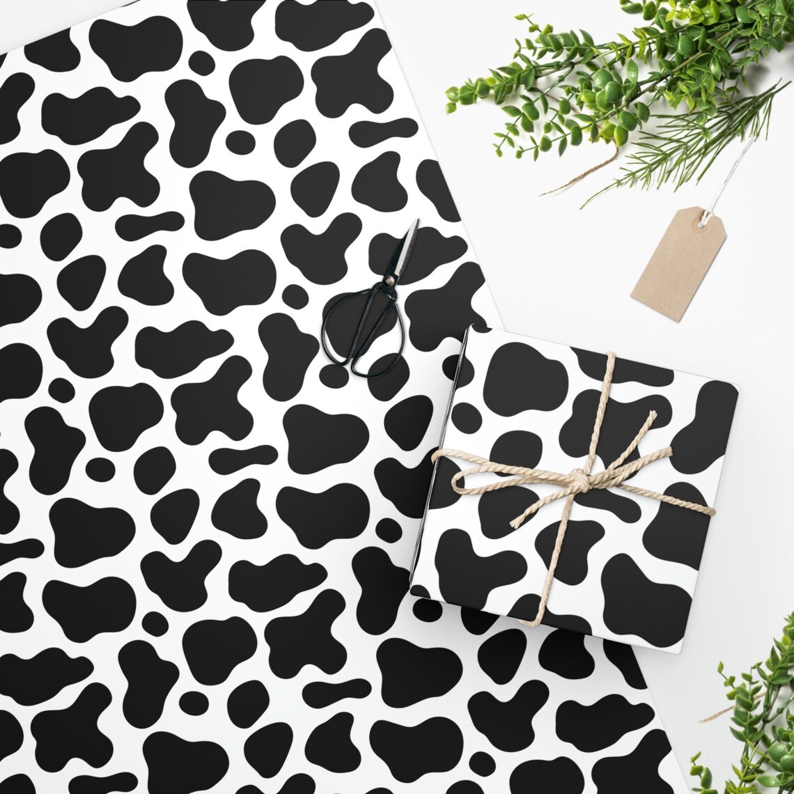Cow Print Gift Wrap Animal Print Gift Wrap Animal Lovers - Etsy