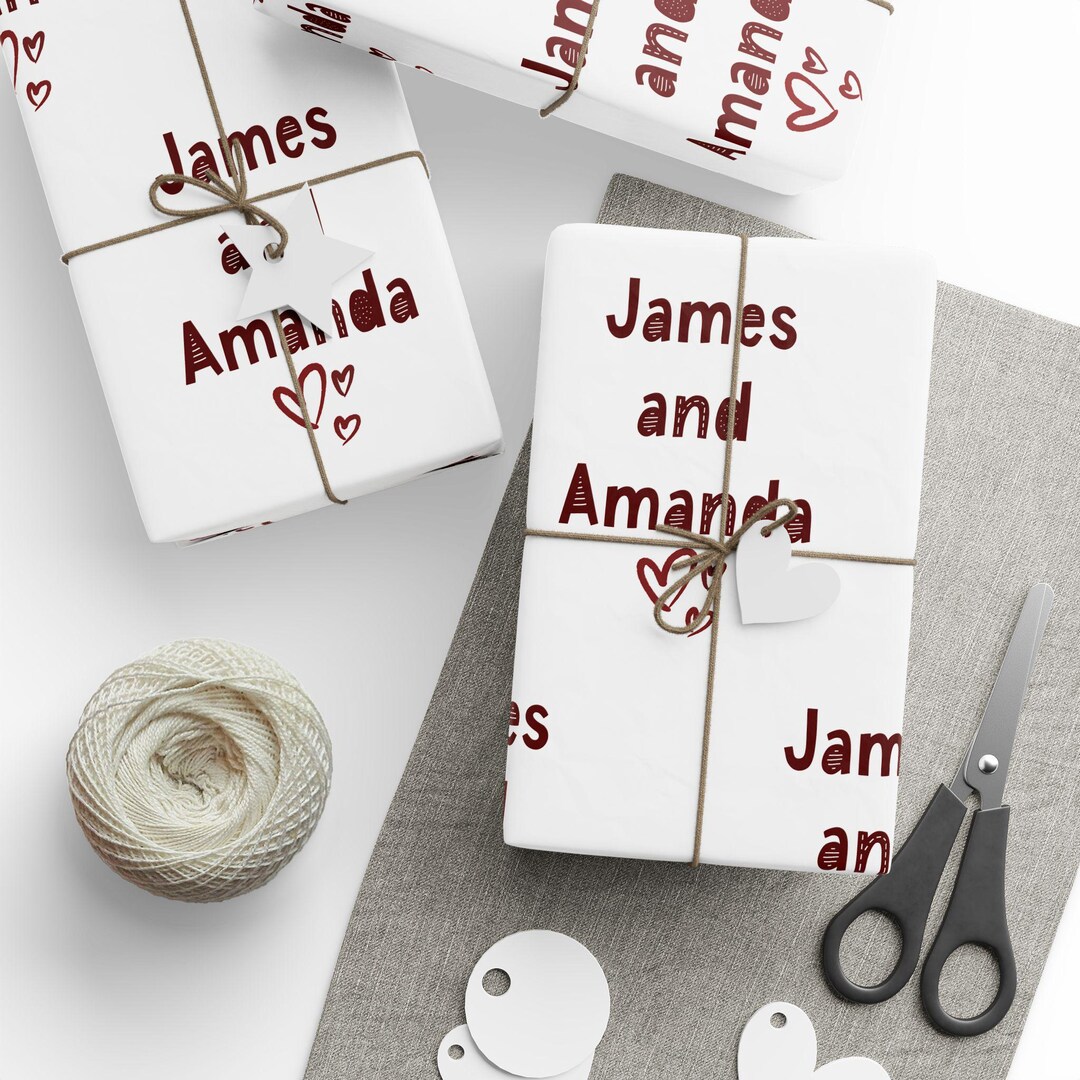 Custom Wedding Gift Wrap, Wedding Wrapping Paper, Bride and Groom Names ...