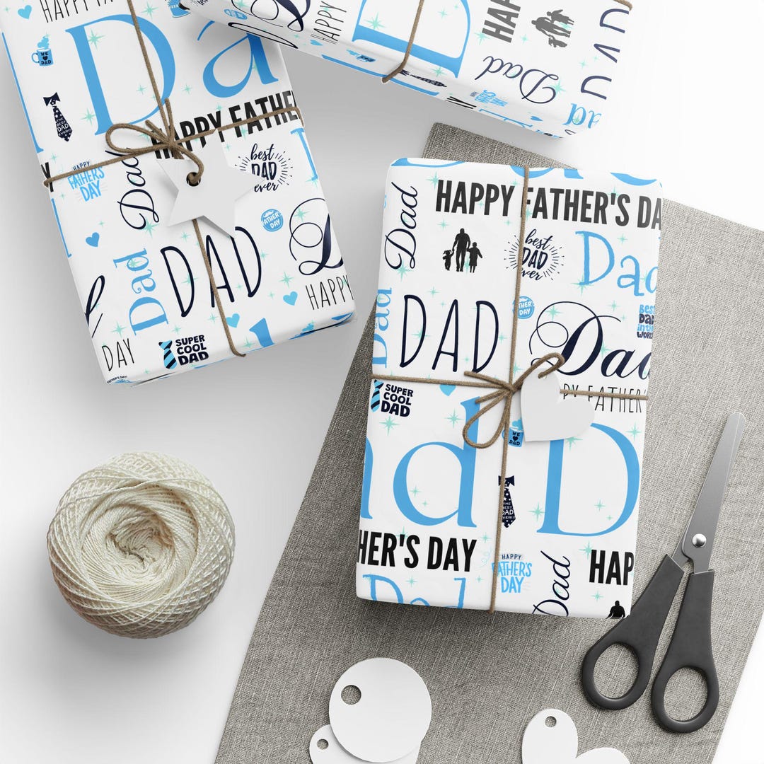 Father's Day Personalized Wrapping Paper, Custom Gift Wrap, Dad Gift ...