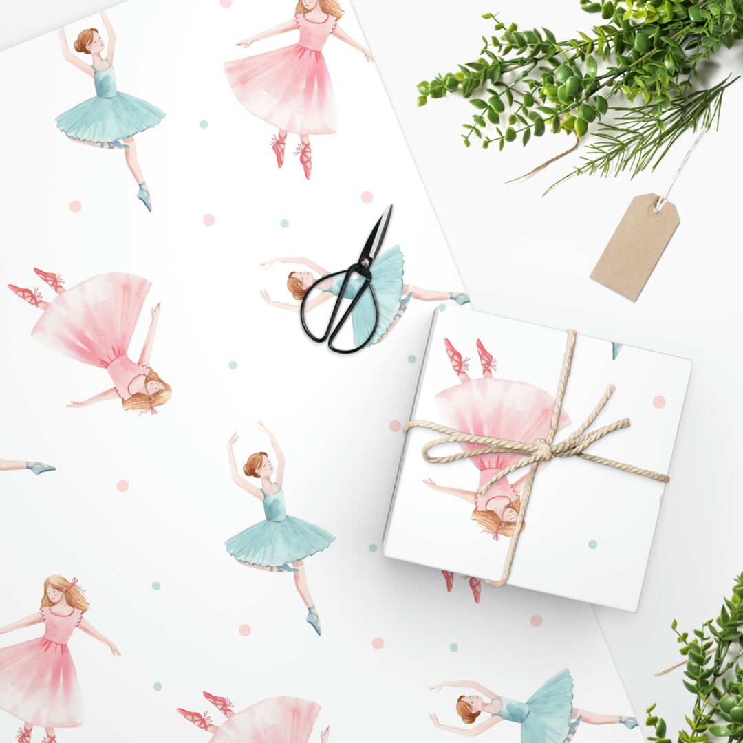 Ballerina Gift Wrap, Ballet Dancer Gift Wrap, Ballerina Wrapping Paper ...