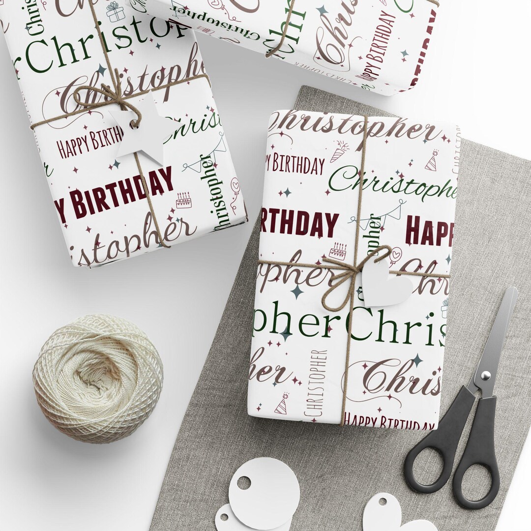 Personalized Birthday Wrapping Paper, Happy Birthday Gift Wrap ...