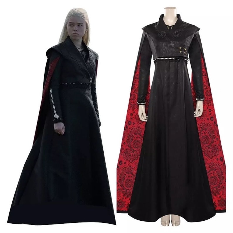 Young Rhaenyra Targaryen Dragon-rider Black Dress Cloak - Etsy
