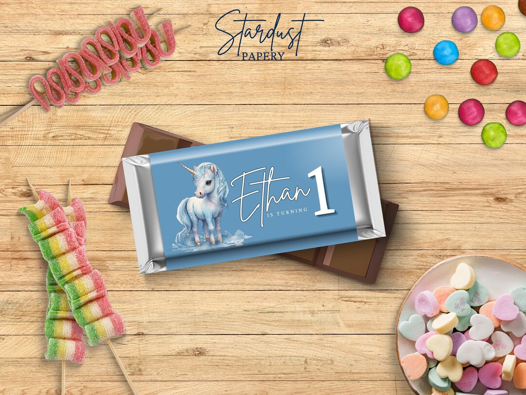 Unicorn Chocolate Bar Label Candy Bar Wrapper Aldi - Etsy