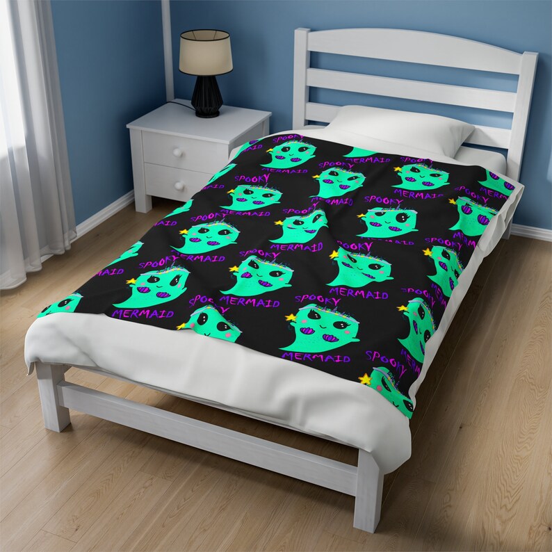Spooky Mermaid Plush Blanket Cute Cozy Kawaii Goth Pastel Emo Gift - Etsy