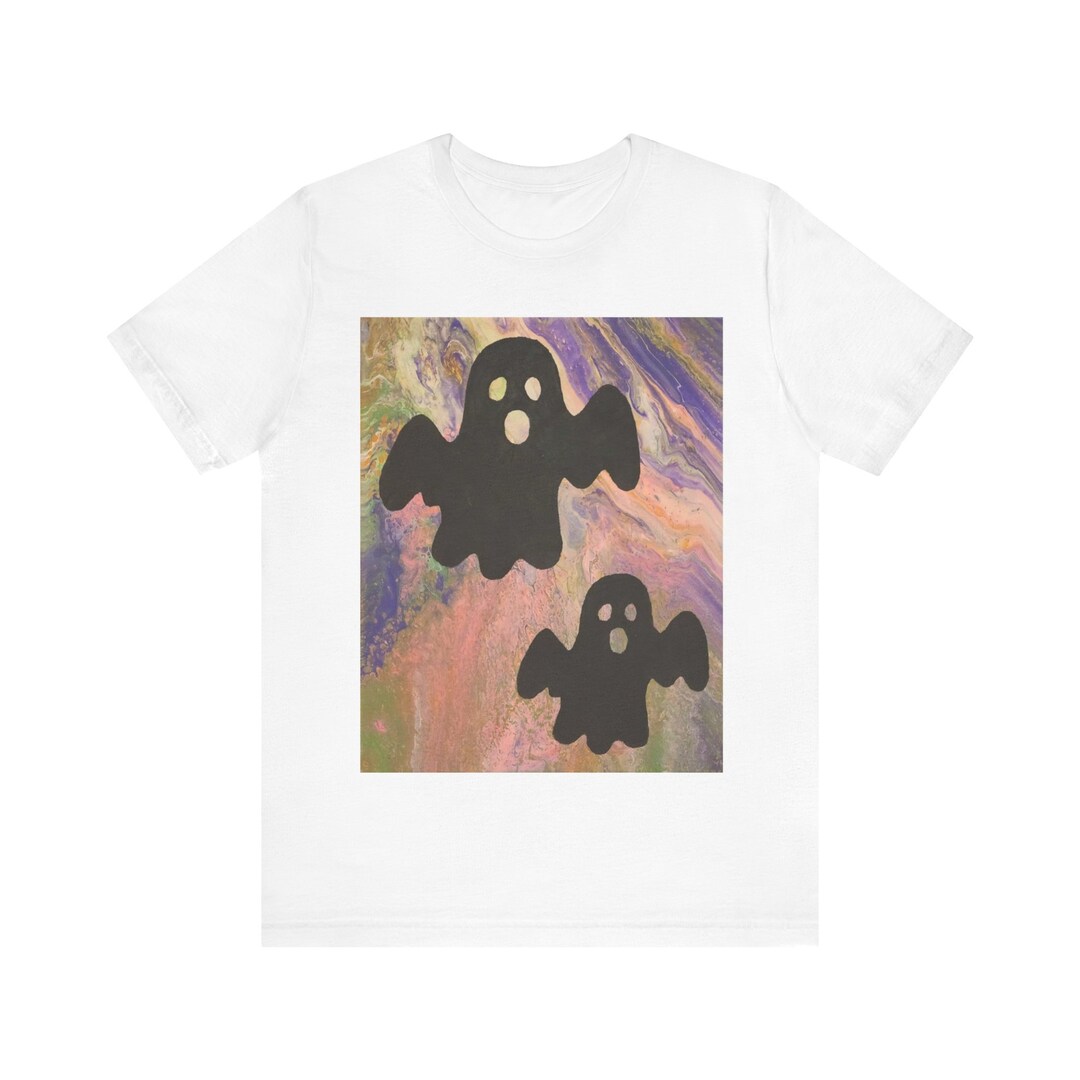 Rainbow Ghost Tee Goth Emo Skater Black Shirt Spooky Halloween ...