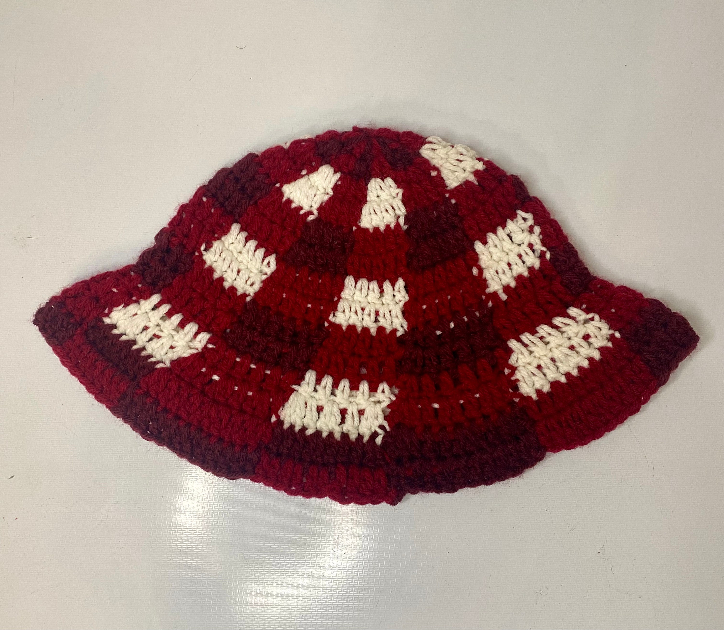 Wavy Crochet Bucket Hat, Plaid Crochet Bucket Hat, Unisex Crochet ...