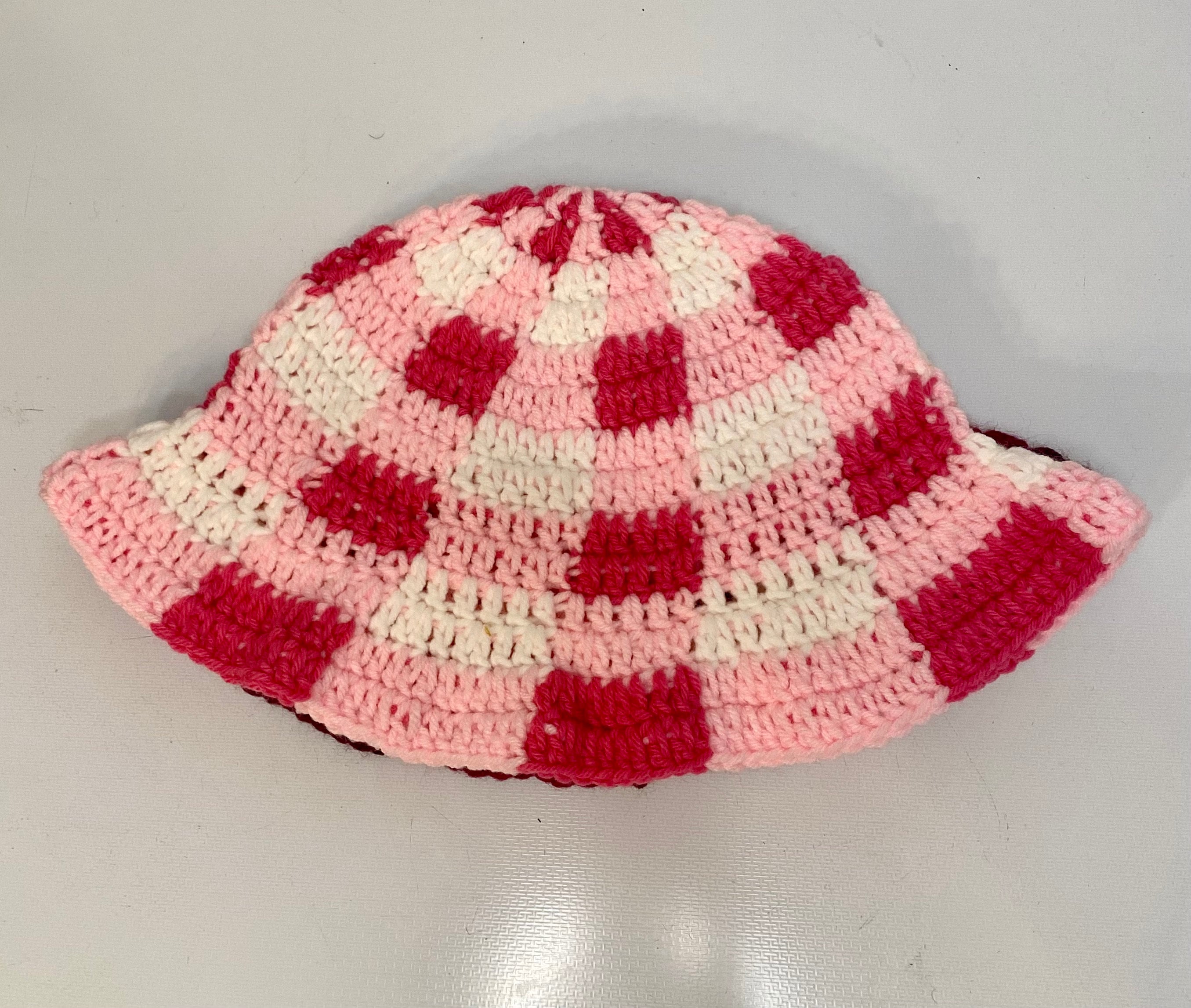 Wavy Crochet Bucket Hat, Plaid Crochet Bucket Hat, Unisex Crochet ...
