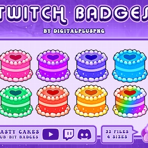 Cute Tasty Cake Badges for Twitch | Subscriber Emotes and for Streaming ...