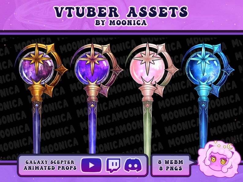 Animated Galaxy Scepter | Fantasy Vtuber Stream Assets - Etsy