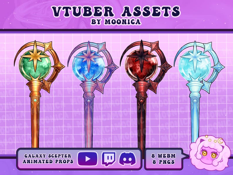 Animated Galaxy Scepter | Fantasy Vtuber Stream Assets - Etsy