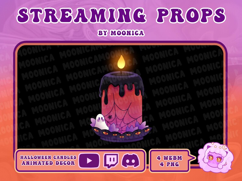 Animated Stream Vtuber Decor | Halloween Ghost Candles - Etsy