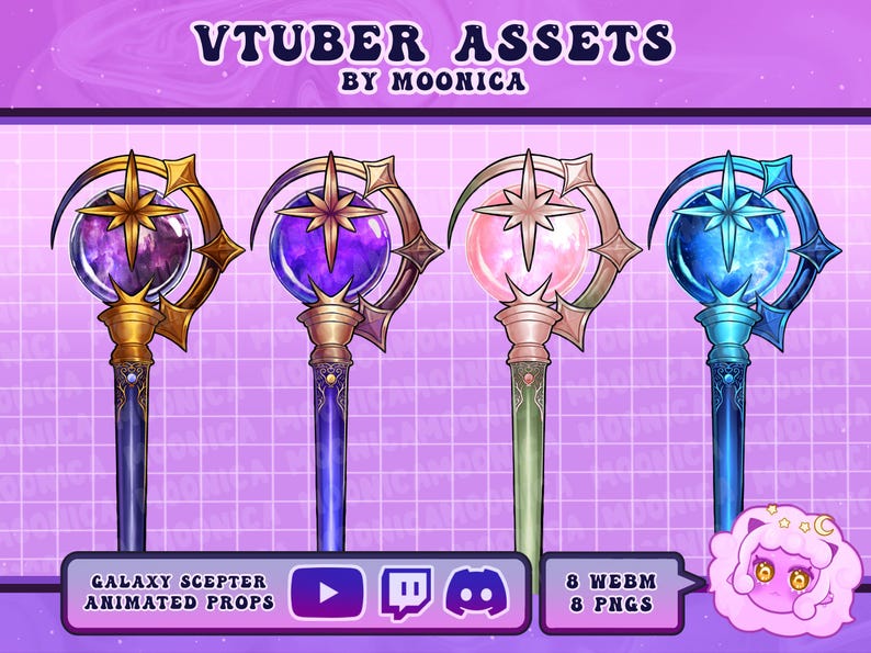 Animated Galaxy Scepter | Fantasy Vtuber Stream Assets - Etsy