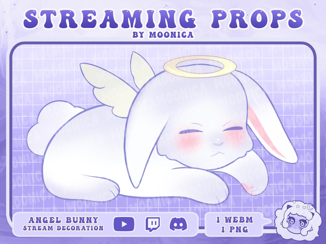 Sleepy Streamer Pet | Animated Sleeping Bunny | Angel Rabbit Stream ...