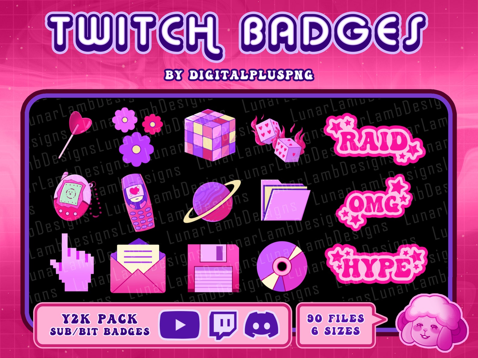 Y2K Nostalgia Girly Aesthetic Badges for Twitch/discord/youtube | Sub ...