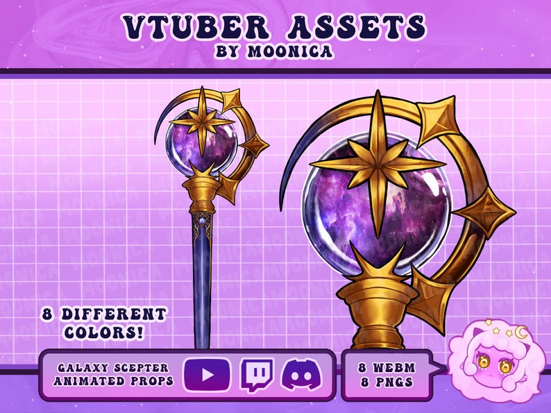 Animated Galaxy Scepter | Fantasy Vtuber Stream Assets - Etsy