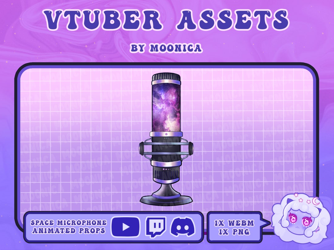 Animated Space Microphone | Vtuber Stream Assets - Etsy