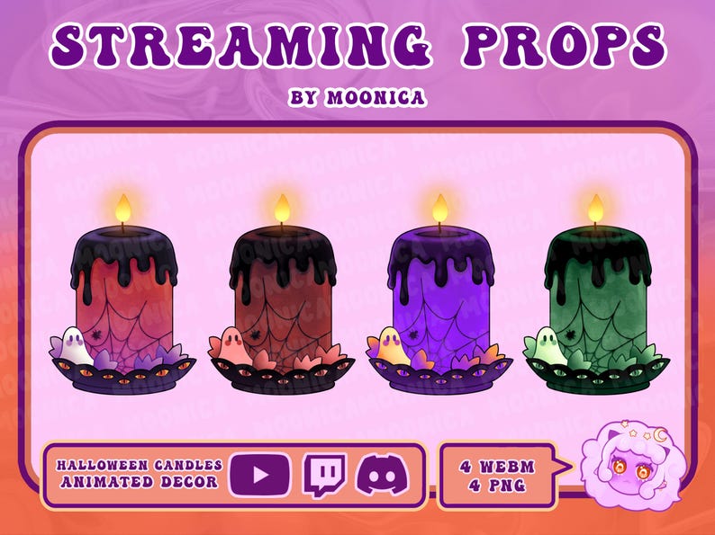 Animated Stream Vtuber Decor | Halloween Ghost Candles - Etsy