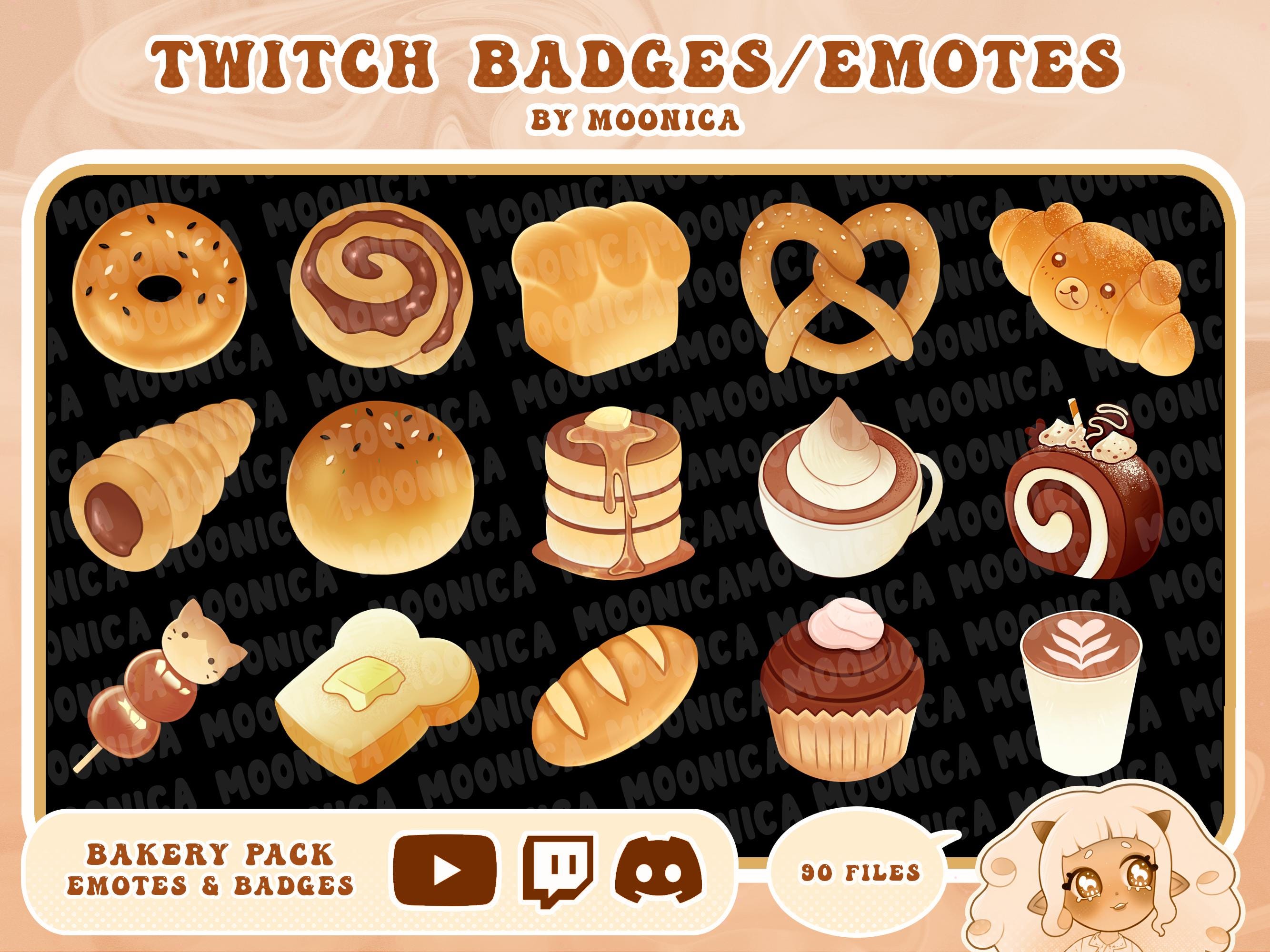 Bakery Bread Aesthetic Badges for Twitch/discord/youtube | Sub Badges ...