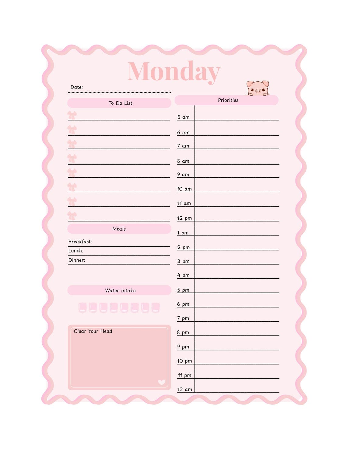 7 Day Daily Planner for Women | Printable Digital Planner | Weekly ...