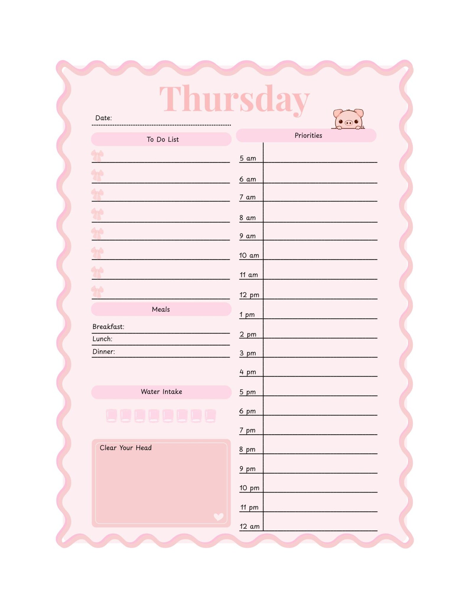 7 Day Daily Planner for Women | Printable Digital Planner | Weekly ...