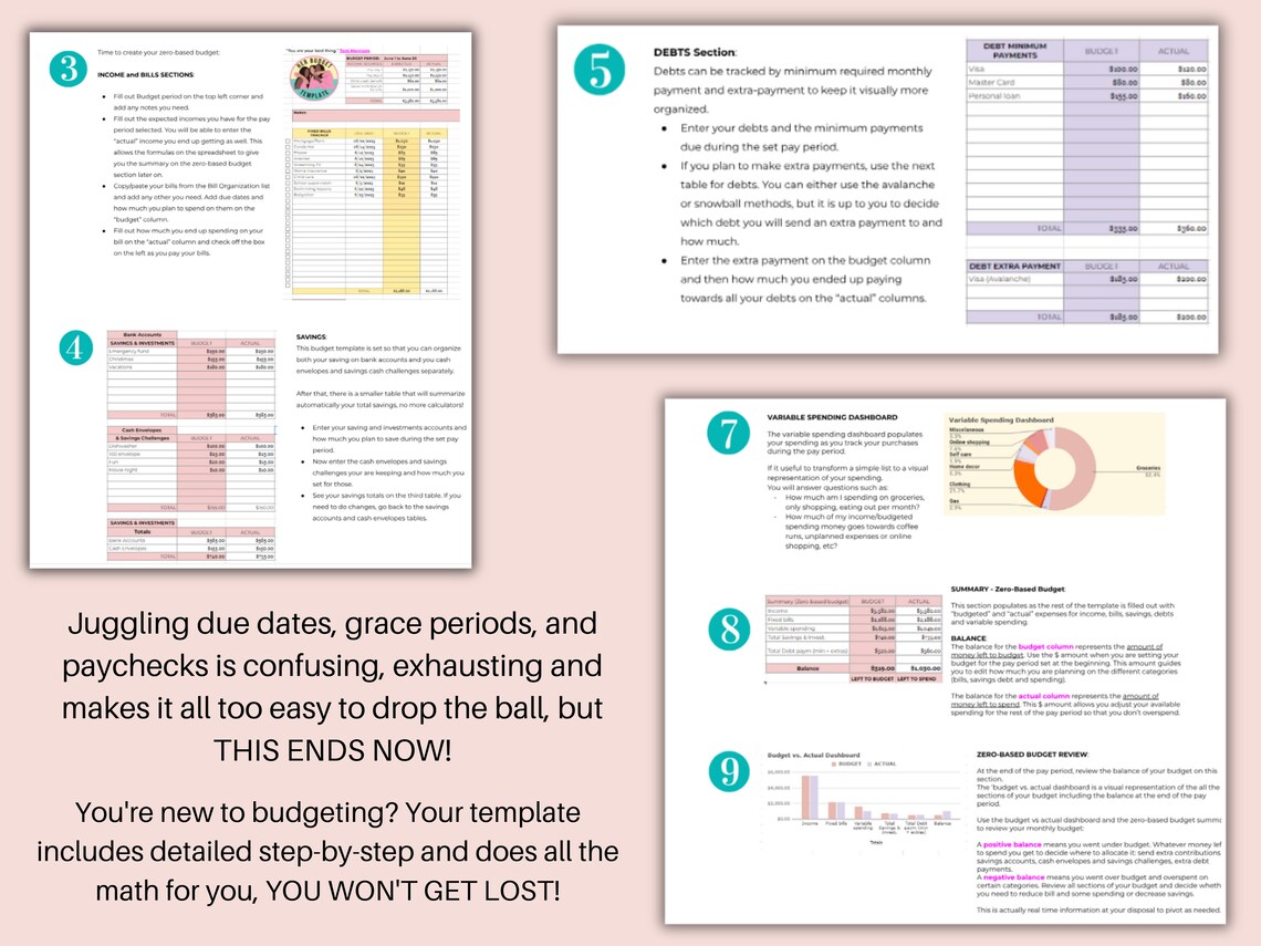 Paycheck Zero Based Budget Google Sheet, Zero-based Budget Planner ...