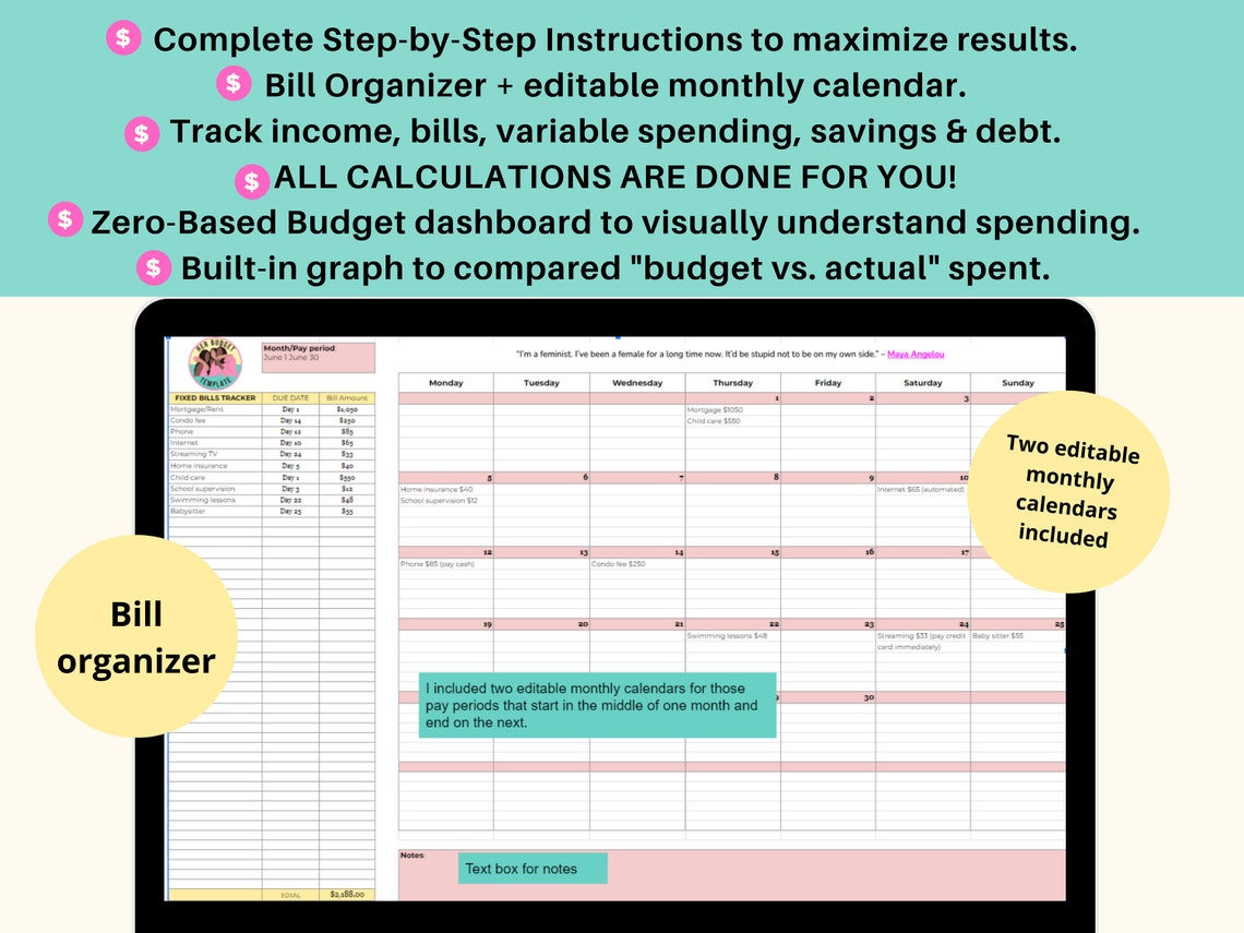 Paycheck Zero Based Budget Google Sheet, Zero-based Budget Planner ...