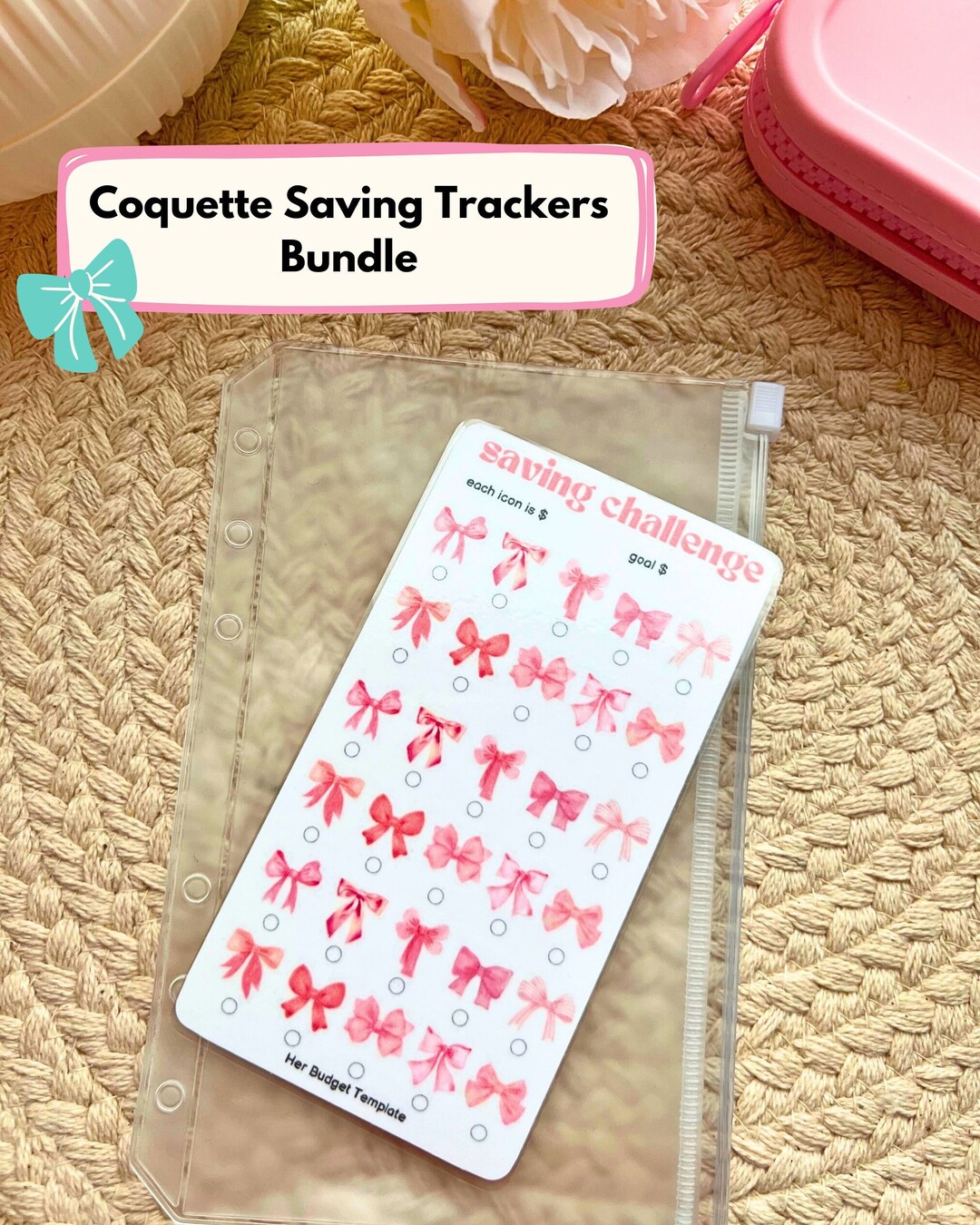 Coquette Money Saving Challenge, Cash Stuffing Savings Trackers Country ...