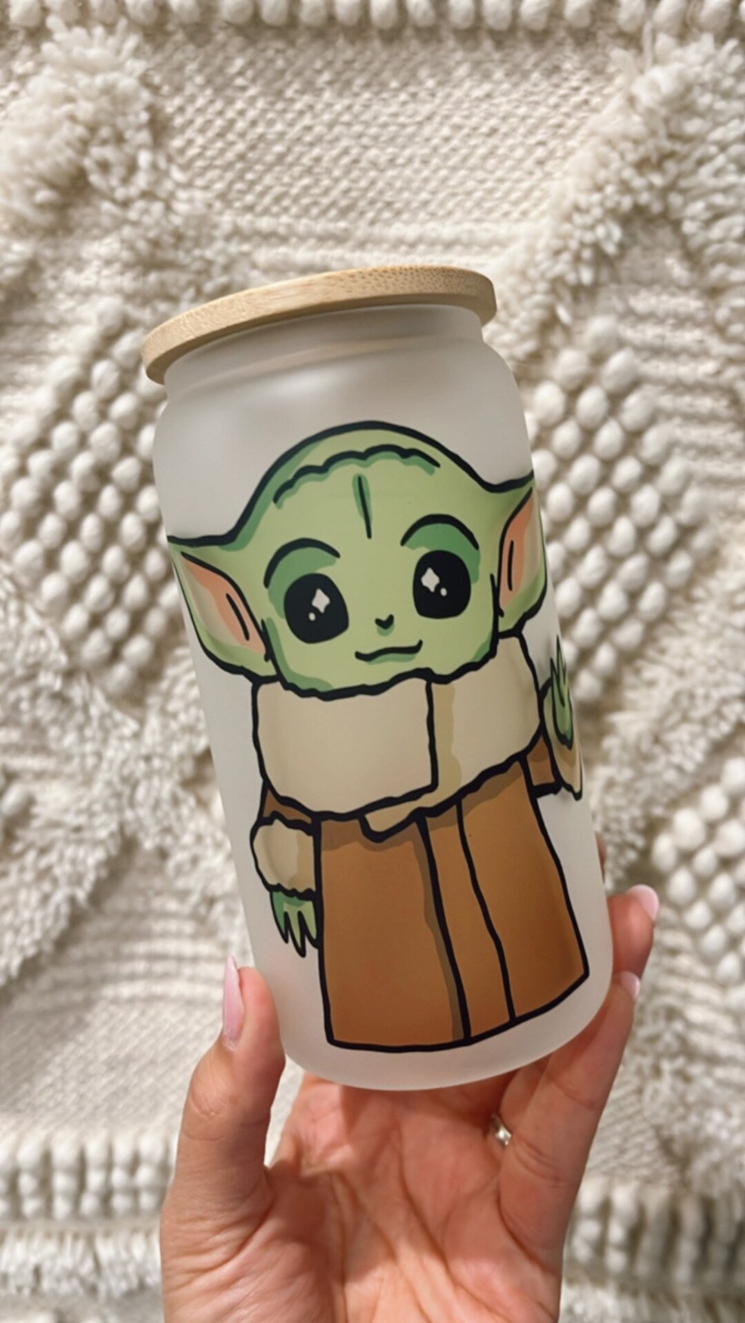 16oz Baby Yoda Glass Cup, Baby Yoda Beer Can Glass Cup, Yoda Cup ...