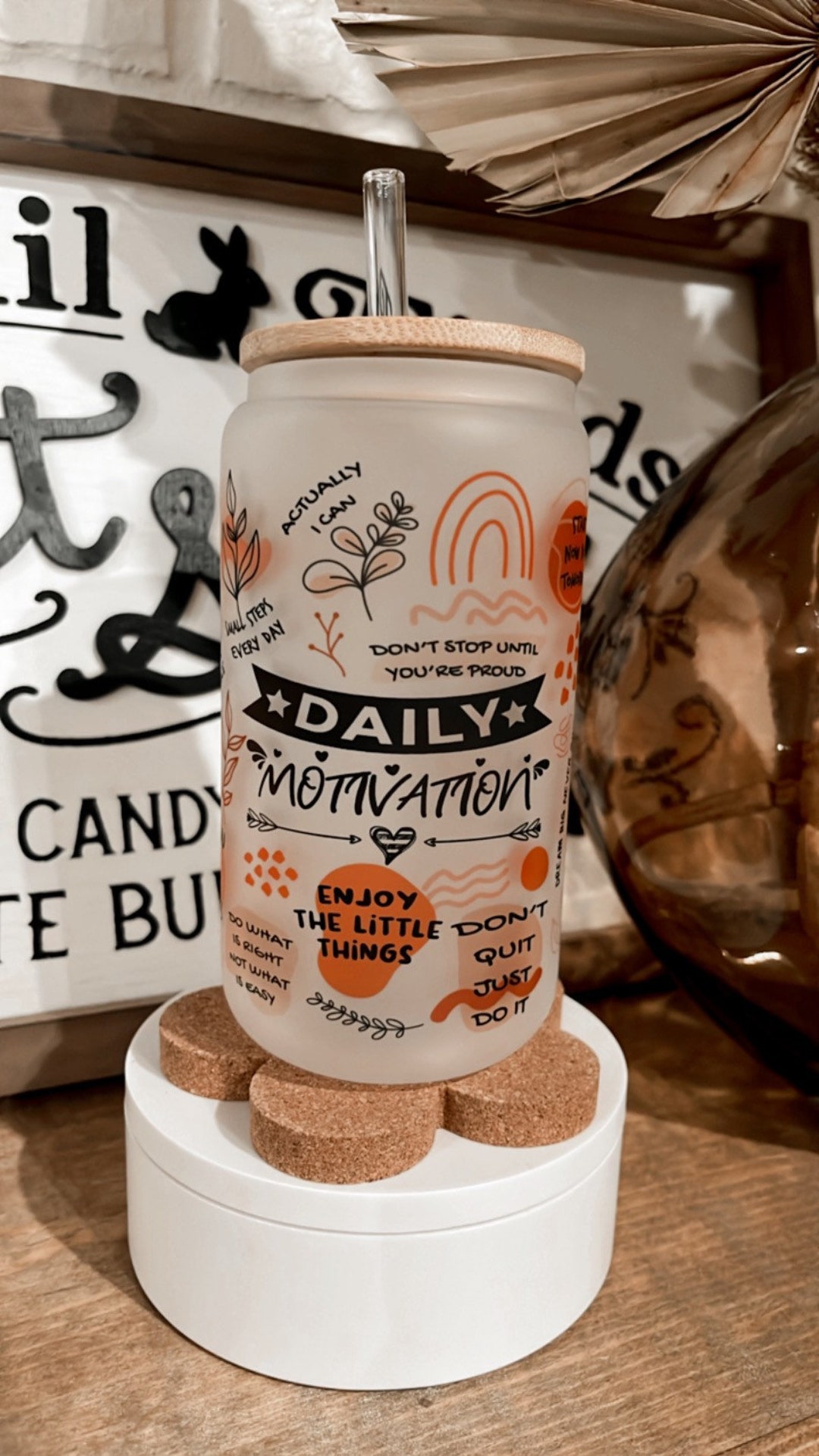 16oz Daily Motivation Cup, Positive Vibes, Positivity Cup, Affirmation ...