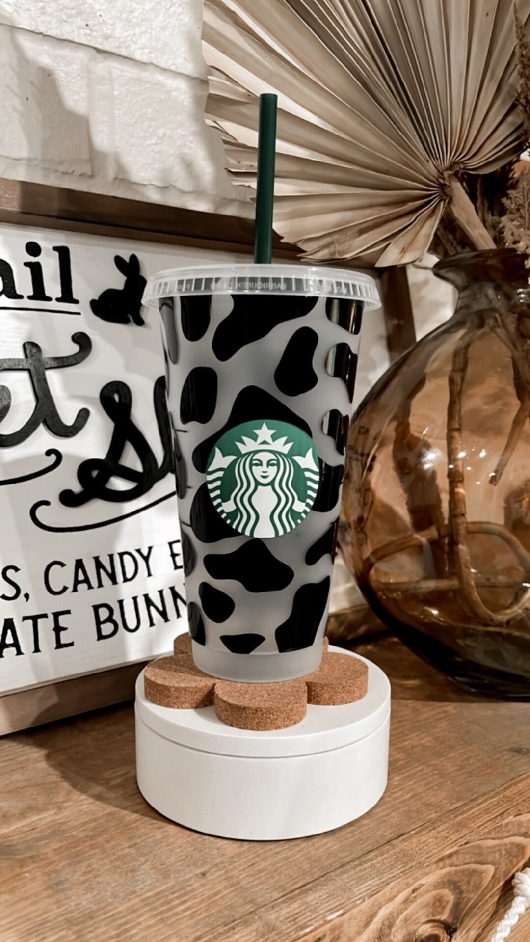 24oz Cow Print Cold Cup, Cow Print Starbucks, Cow Print Starbux Cold ...