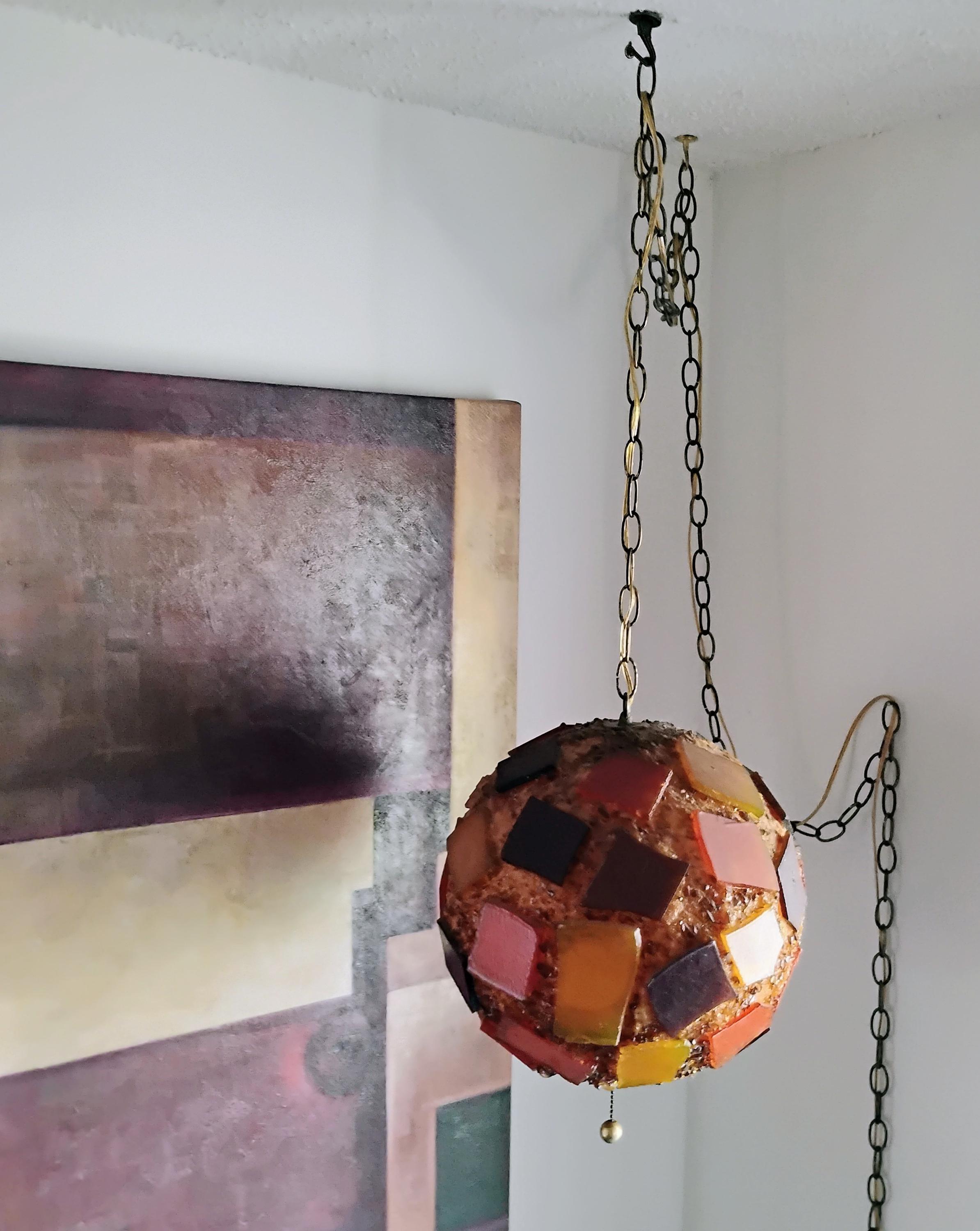 Vintage Chunky Lucite Swag Lamp Yellow, Orange, and Brown - Etsy