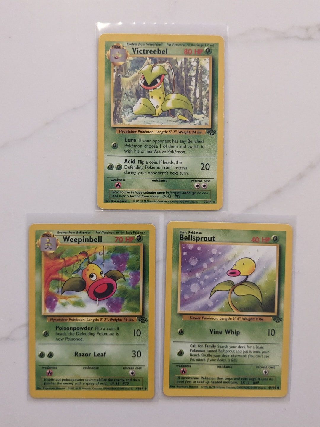 Jungle Set Victreebel 30/64 rare, Weepinbell 48/64 uncommon ...