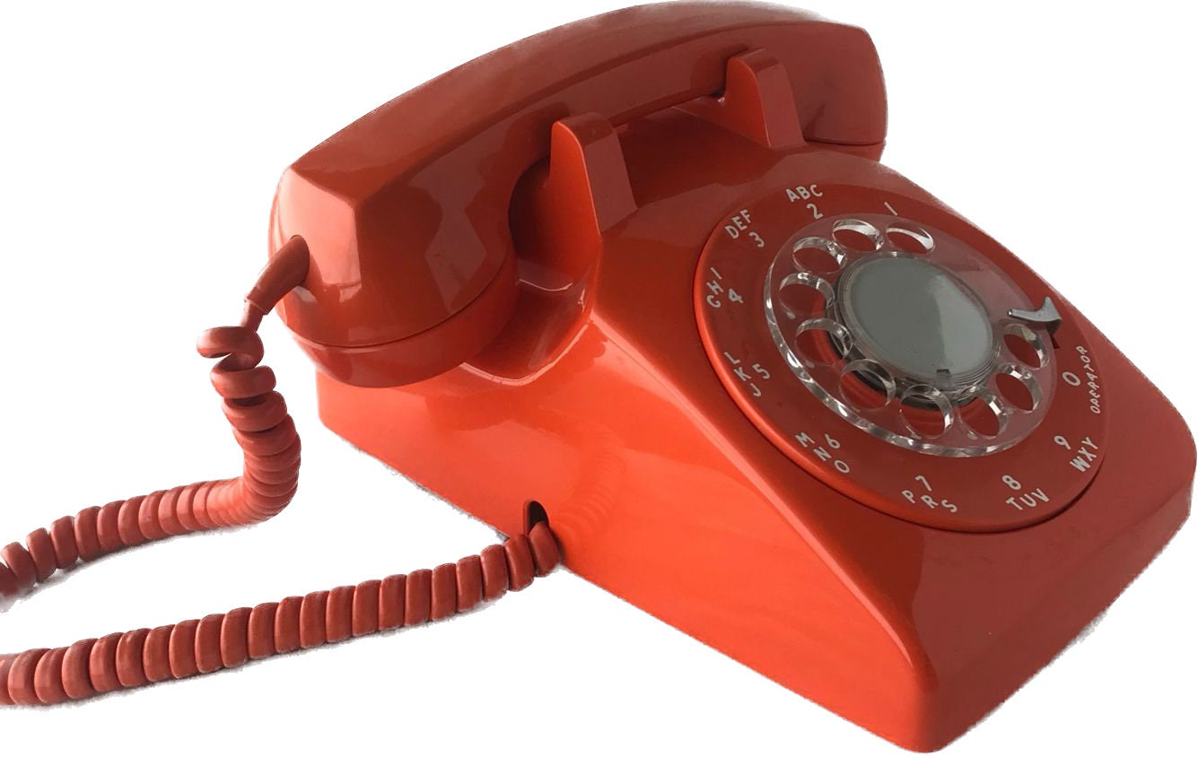 Rare Orange Rotary Dial Desk Phone Model 500 - Etsy
