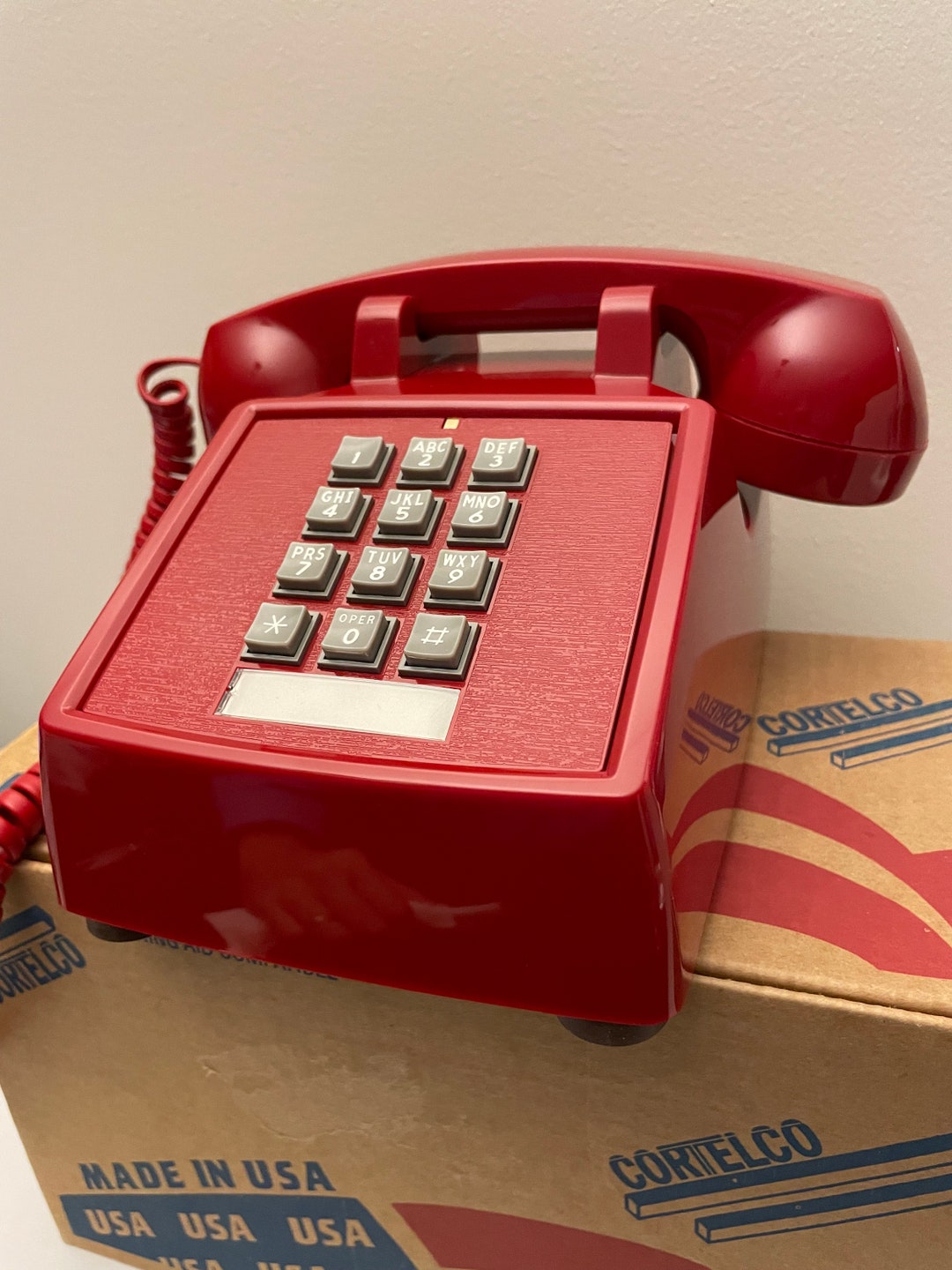 Beautiful New Old Stock Red Push Button Desk Phone. Never Used, Still ...