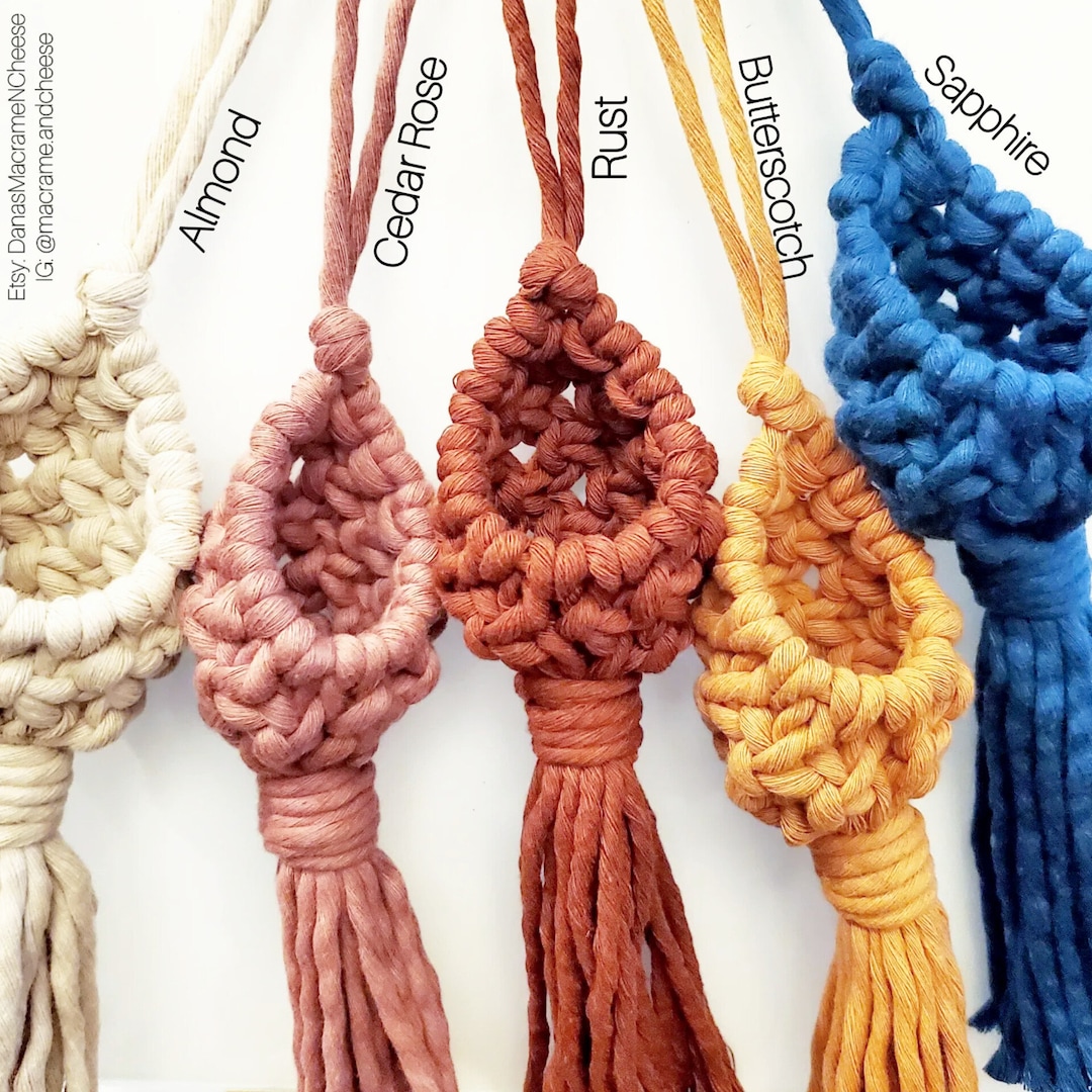 Mini Macrame Air Plant Hanger: Boho Decor Pod, Cotton Fiber - Etsy